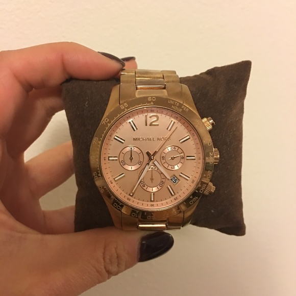 Michael Kors | Accessories | Michael Kors Rose Gold Oversized Boyfriend ...